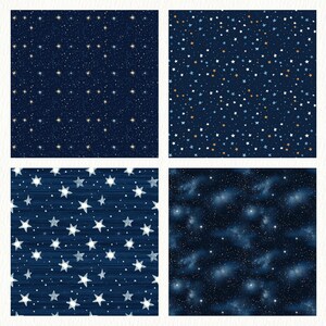 Starry Night Pattern Seamless Digital Papers - Printable Scrapbook ...