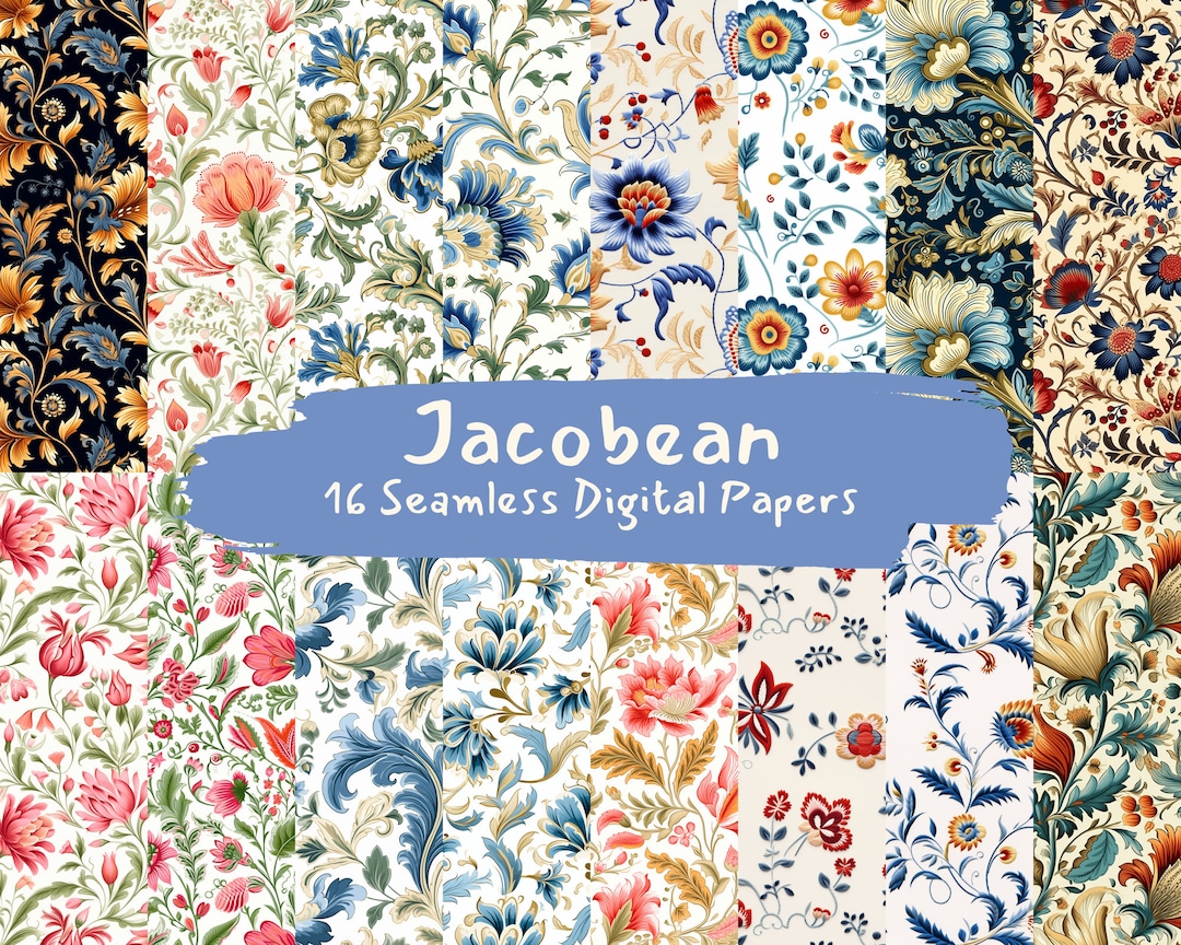 Jacobean Pattern Seamless Digital Papers - Seamless Tile Patterns ...