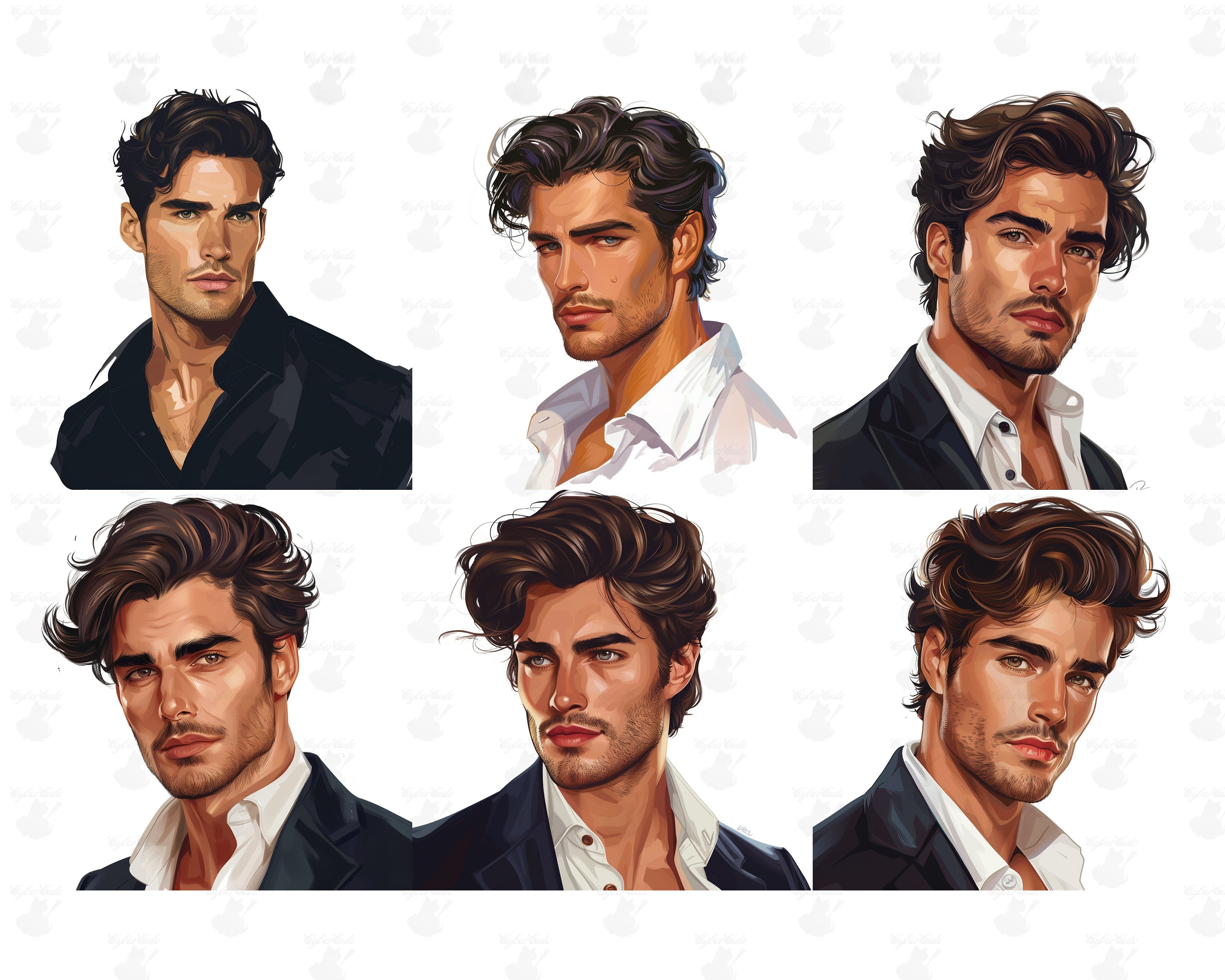 Italian Man Digital Printable Clipart Bundle in PNG Format Transparent ...