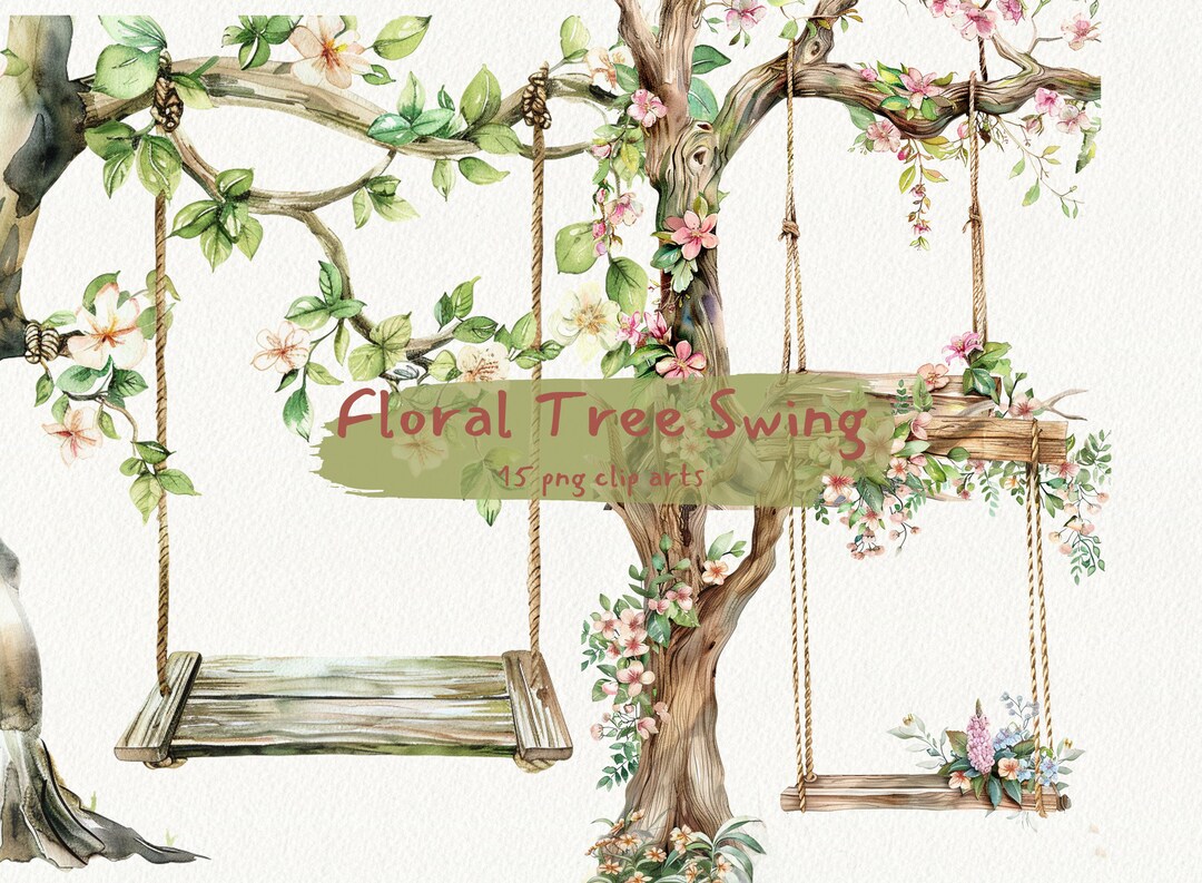 Floral Tree Swing Printable Clipart, Png Format, Transparent Background ...