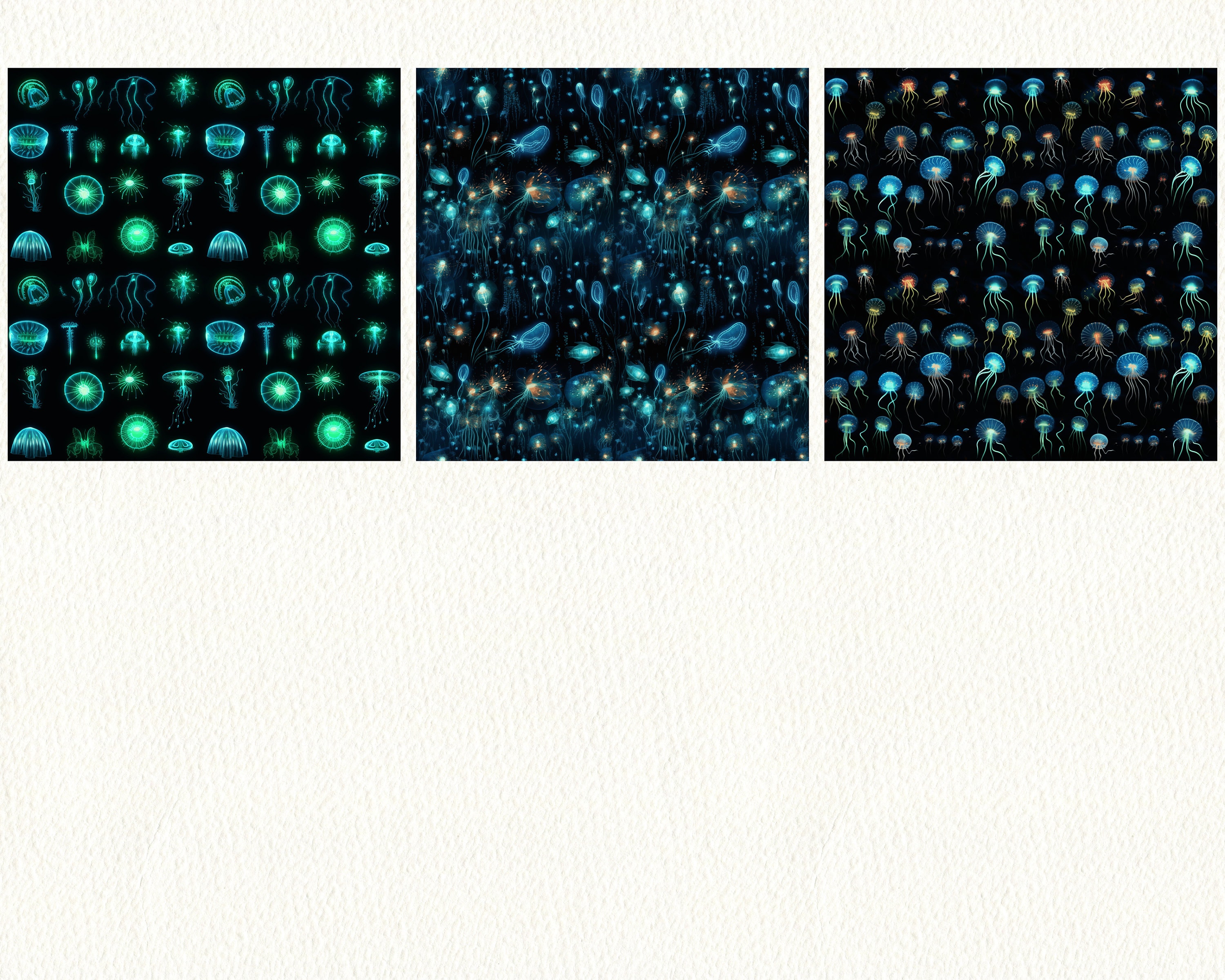 Bioluminescent Glow Pattern Seamless Digital Papers Tile Patterns ...