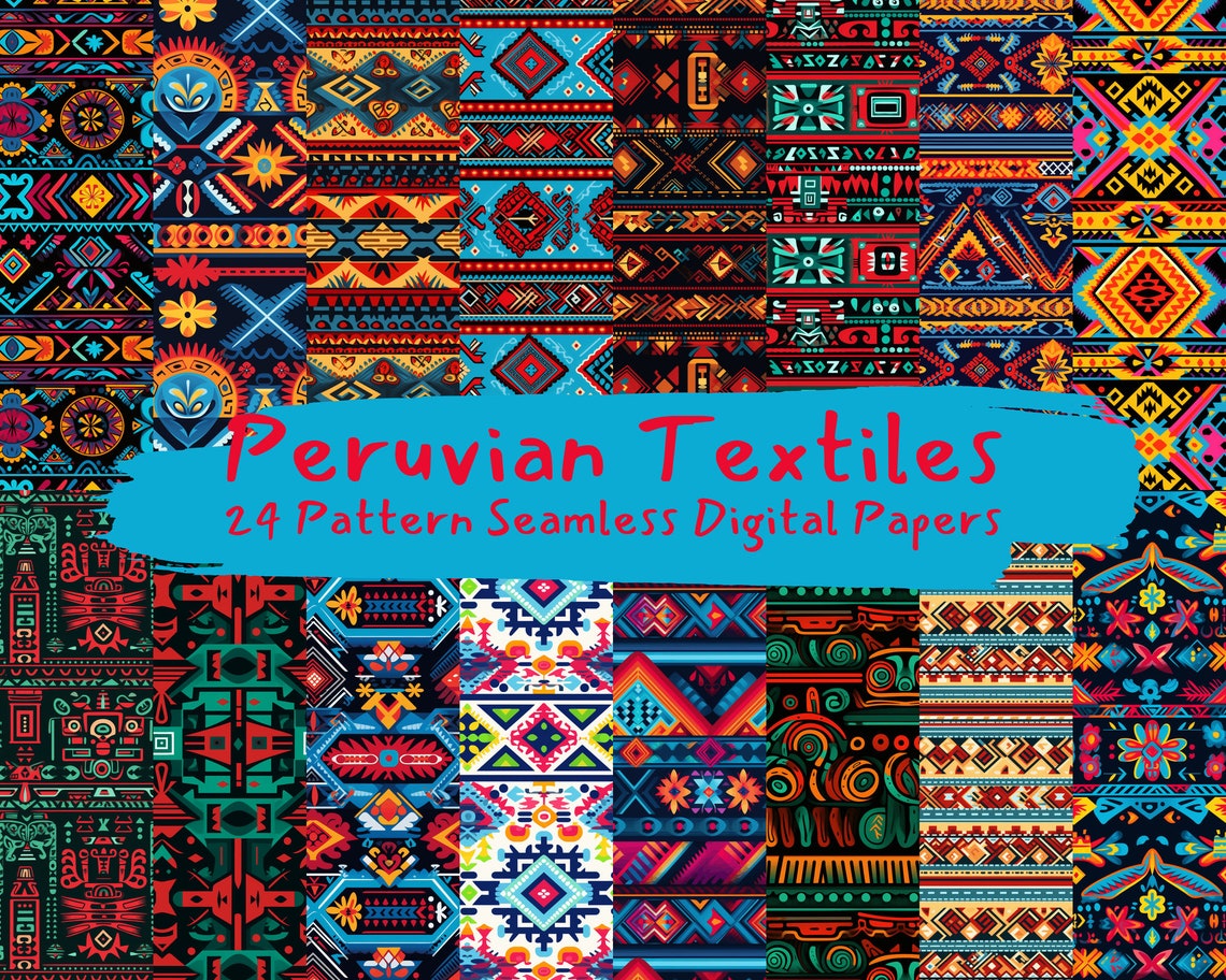 Peruvian Textiles Pattern Seamless Digital Papers Tile Patterns ...