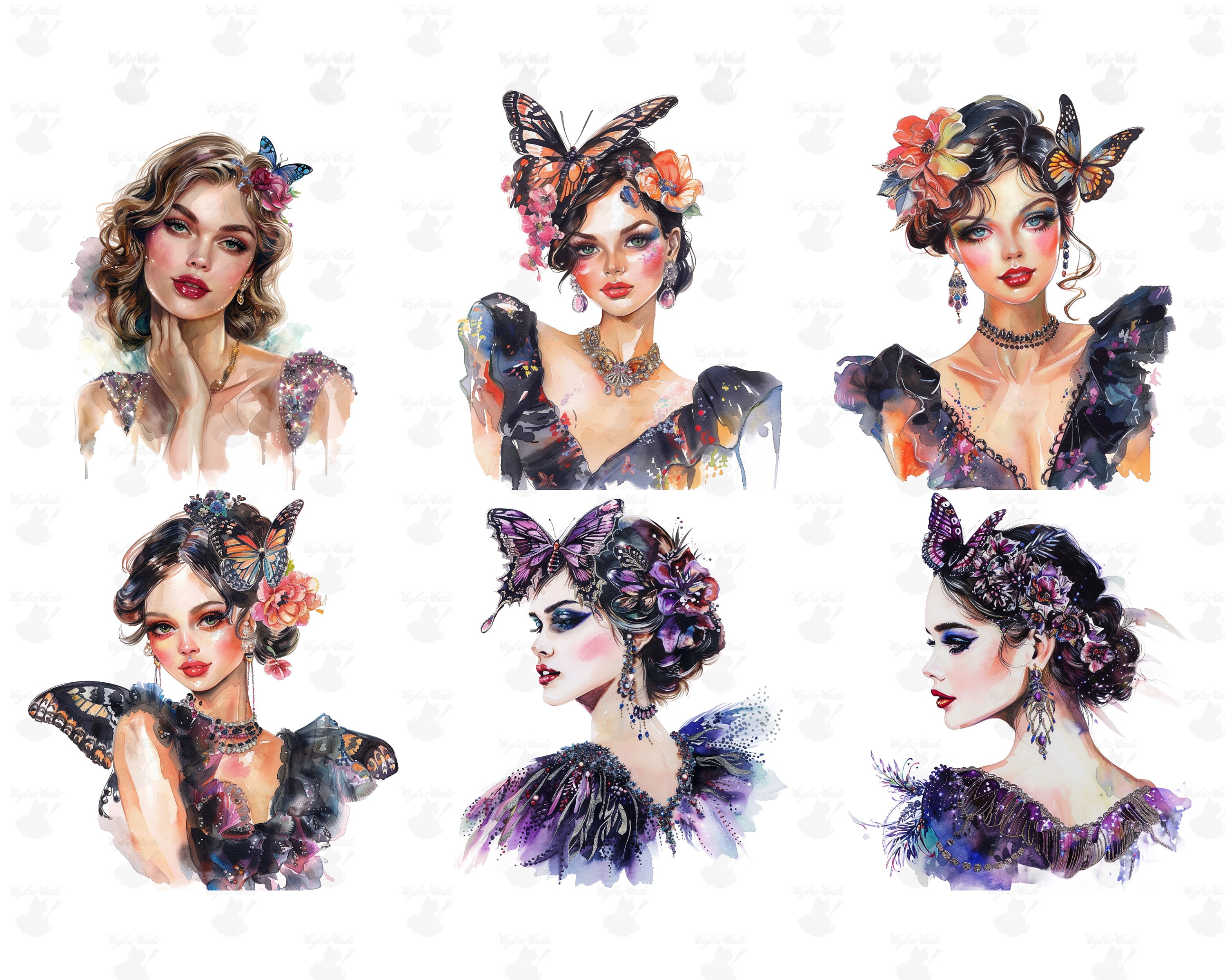 Butterfly Elf Digital Printable Clipart Bundle in PNG Format ...