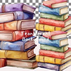 Watercolor Books Printable Clipart, Png Format, Transparent Background ...