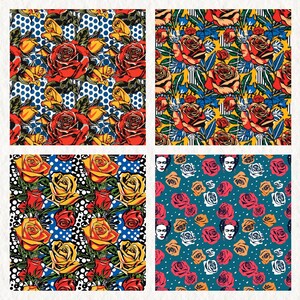 Kahlo Lichtenstein Pattern Seamless Digital Papers - Printable ...