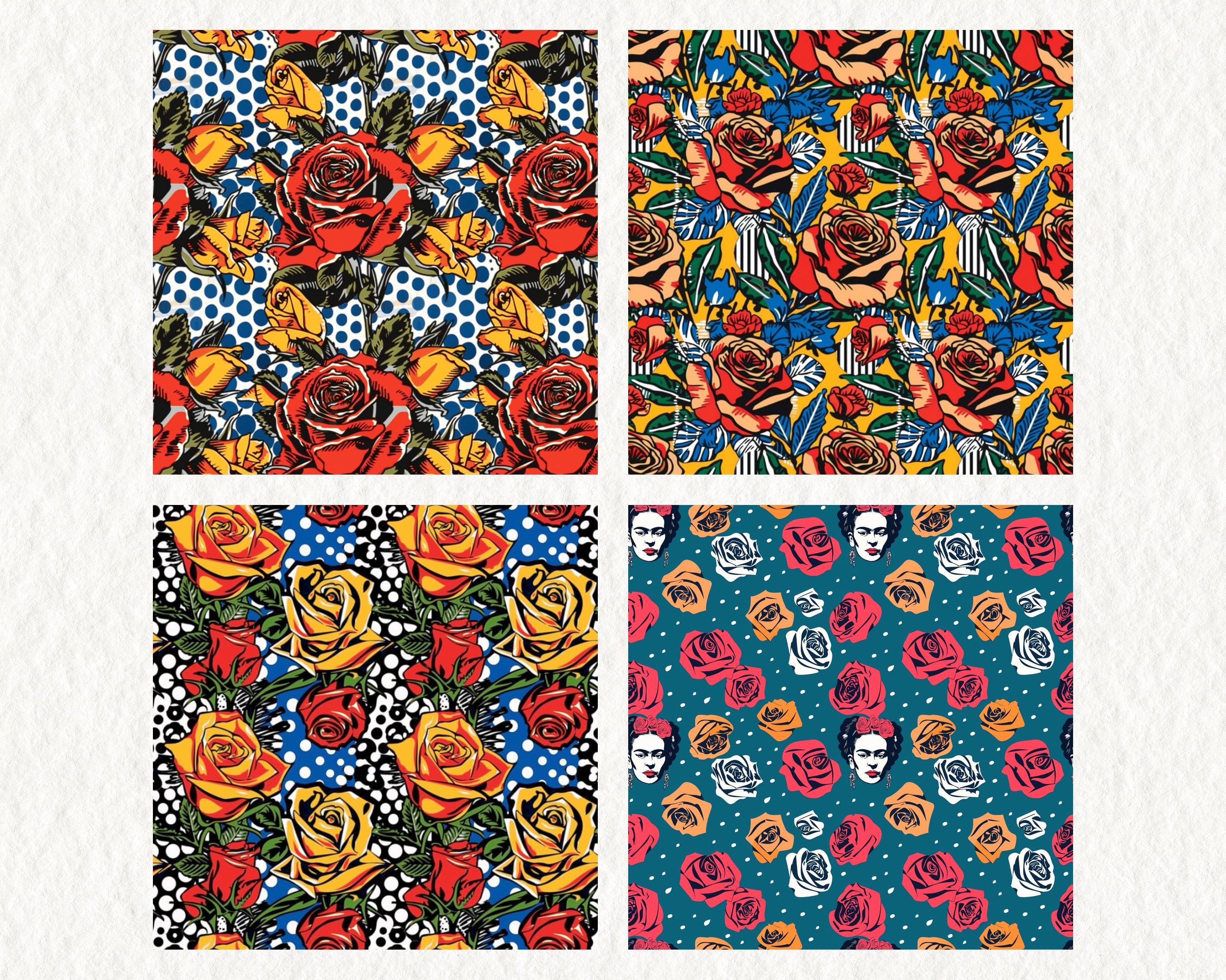 Kahlo Lichtenstein Pattern Seamless Digital Papers - Printable ...