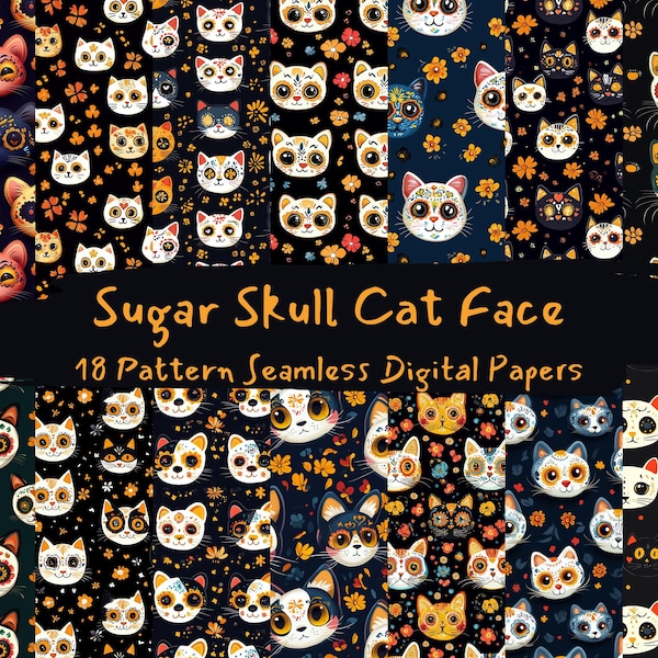 Sugar Skull Cat - Etsy