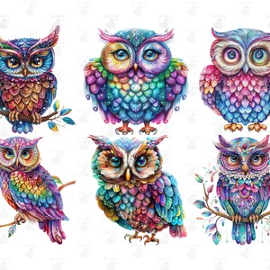 Colorful Owl Printable Clipart, Png Format, Transparent Background ...