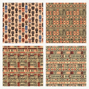 African Culture Pattern Seamless Digital Papers - Printable Scrapbook ...