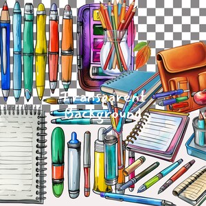School Supplies Printable Clipart, Png Format, Transparent Background ...