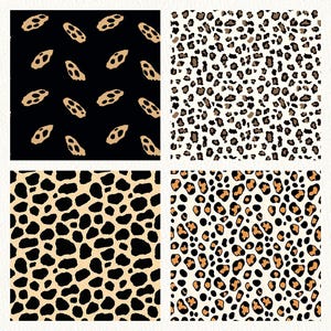 Cheetah Leopard Pattern Seamless Digital Papers - Printable Scrapbook ...