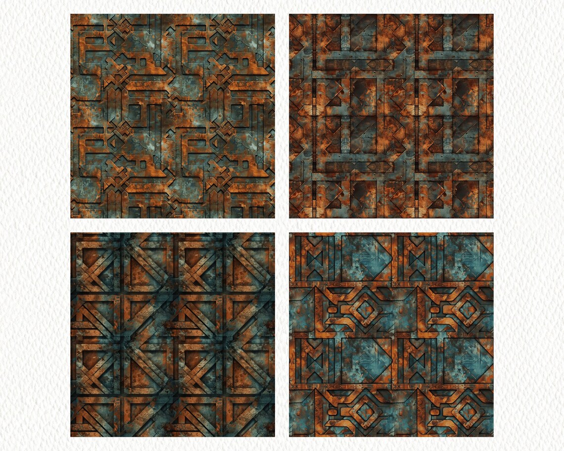 Oxidized Rust Pattern Seamless Digital Papers - Printable Scrapbook ...