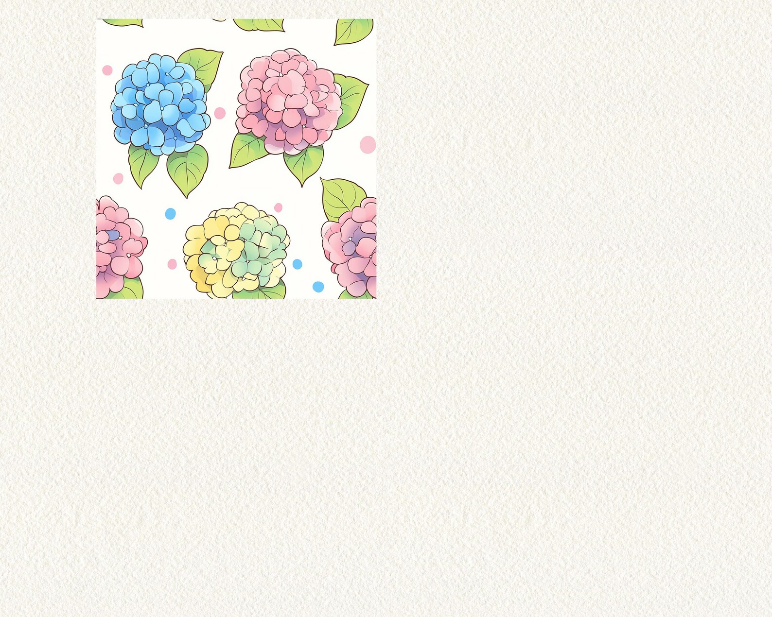 Anime Hydrangea Pattern Seamless Digital Papers - Printable Scrapbook ...