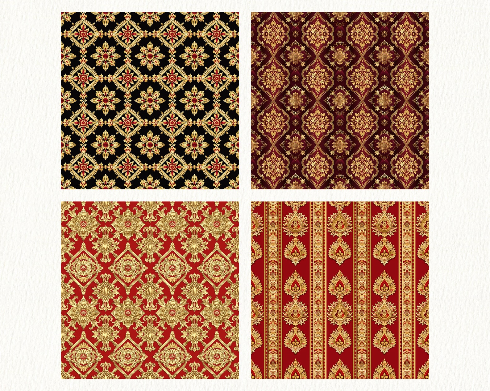 Traditional Thailand Pattern Seamless Digital Papers - Printable ...