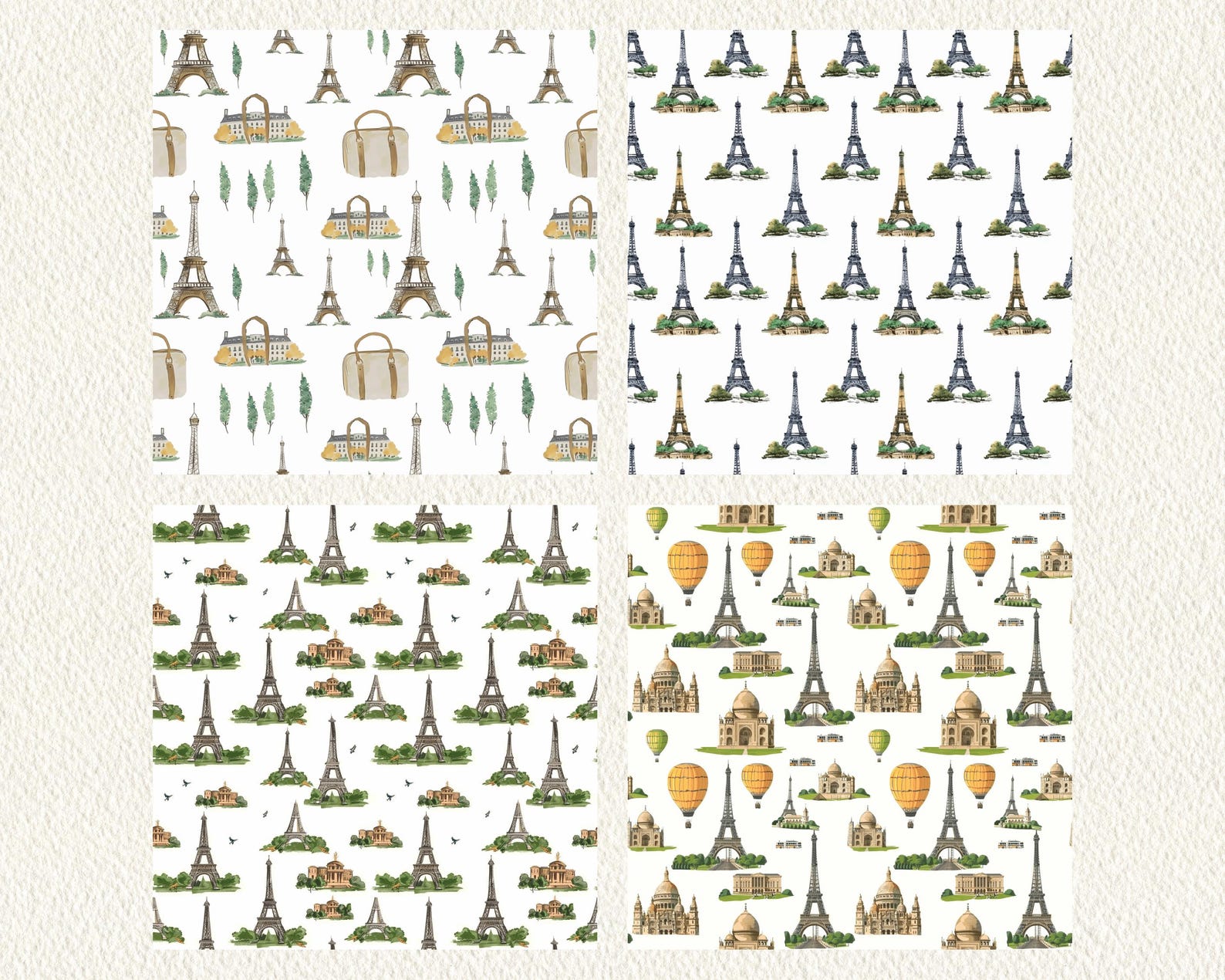 Paris Travel Book Pattern Seamless Digital Papers Printable Scrapbook ...