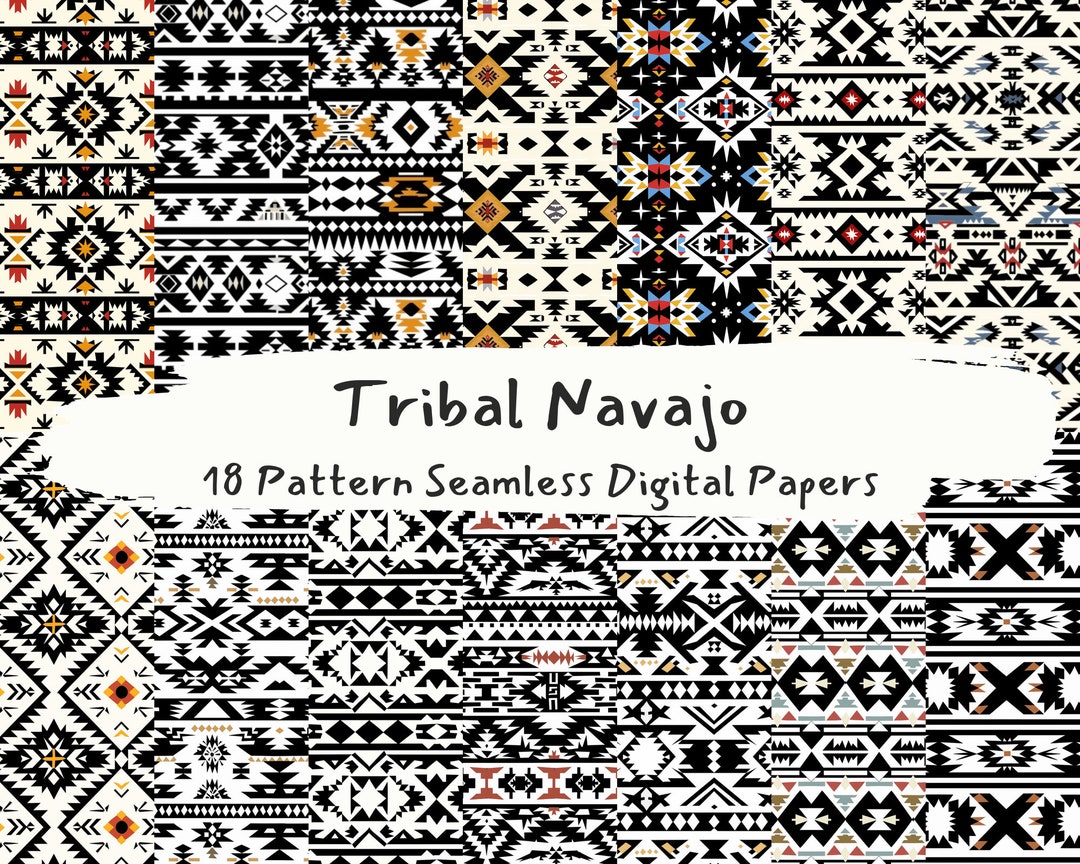 Tribal Navajo Pattern Seamless Digital Papers - Printable Scrapbook ...
