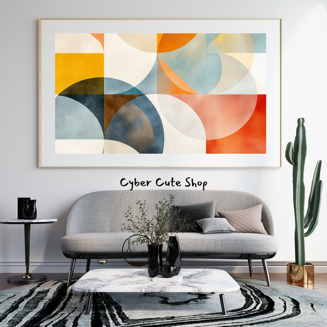 Modern Overlapping Circles Digital Art | Printable Wall Decor ...