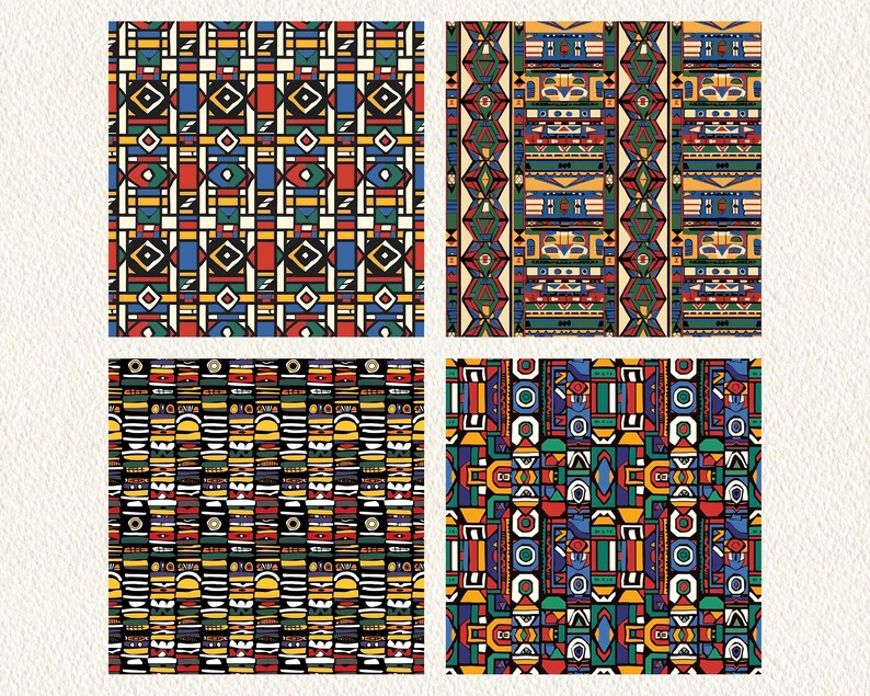 African Ndebele Pattern Seamless Digital Papers Printable Scrapbook ...