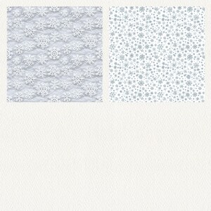 Snowflake on Snow Pattern Seamless Digital Papers - Printable Scrapbook ...