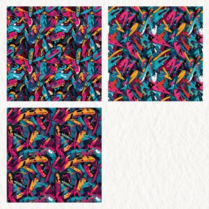 Graffiti Funk Pop Pattern Seamless Digital Papers - Printable Scrapbook ...