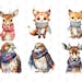 Cute Animals Scarf, Winter, Fall, Autumn, Digital Printable Clip Art ...