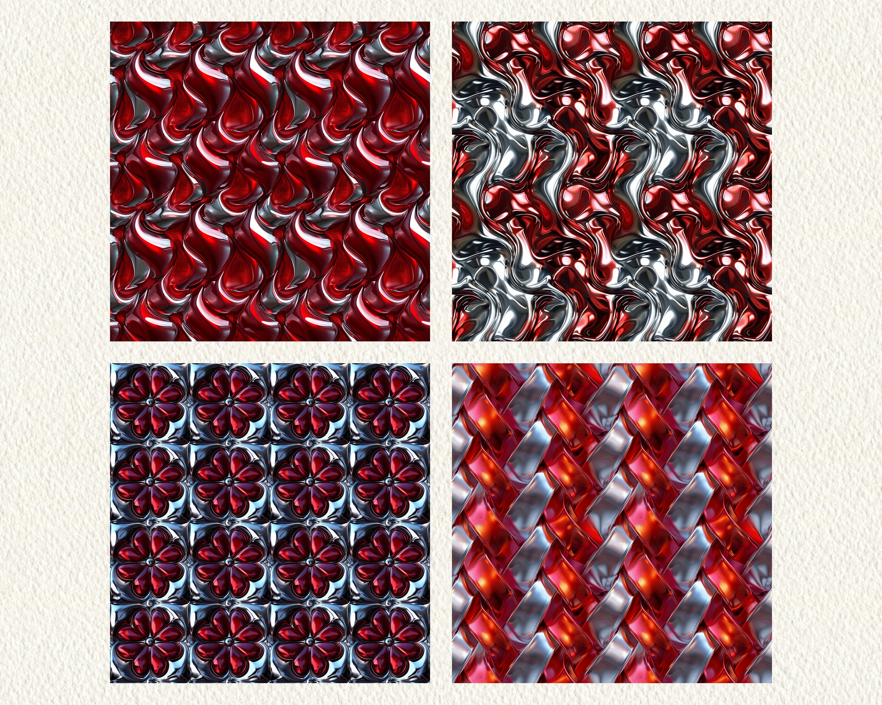 3D Red Shimmer Pattern Seamless Digital Papers Printable Scrapbook ...