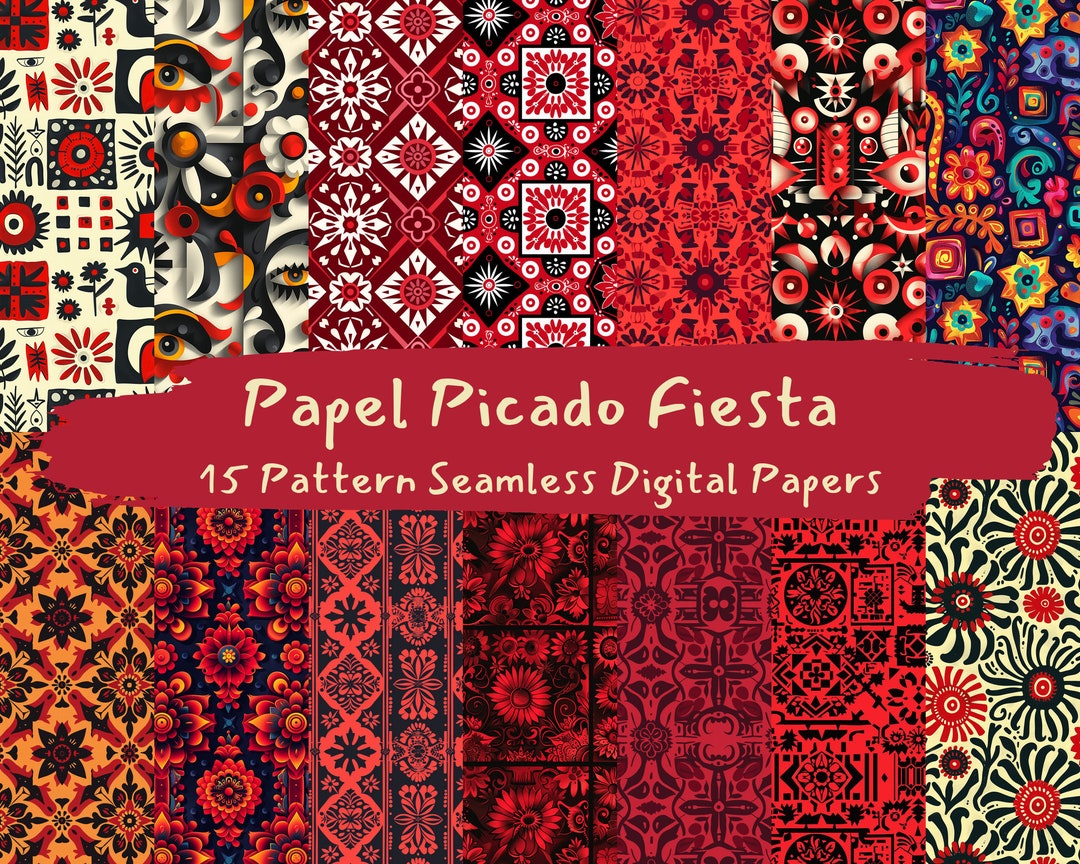 Papel Picado Fiesta Pattern Seamless Digital Papers - Printable ...