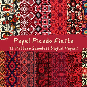 Papel Picado Fiesta Pattern Seamless Digital Papers - Printable ...