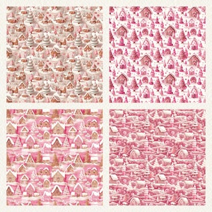 Pink Gingerbread Pattern Seamless Digital Papers - Printable Scrapbook ...