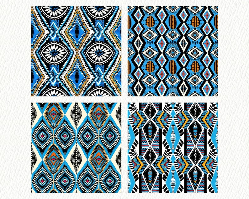 New African Style Pattern Seamless Digital Papers Printable Scrapbook ...