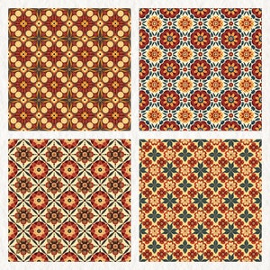 Ancient Roman Flower Geometry Pattern Seamless Digital Papers ...
