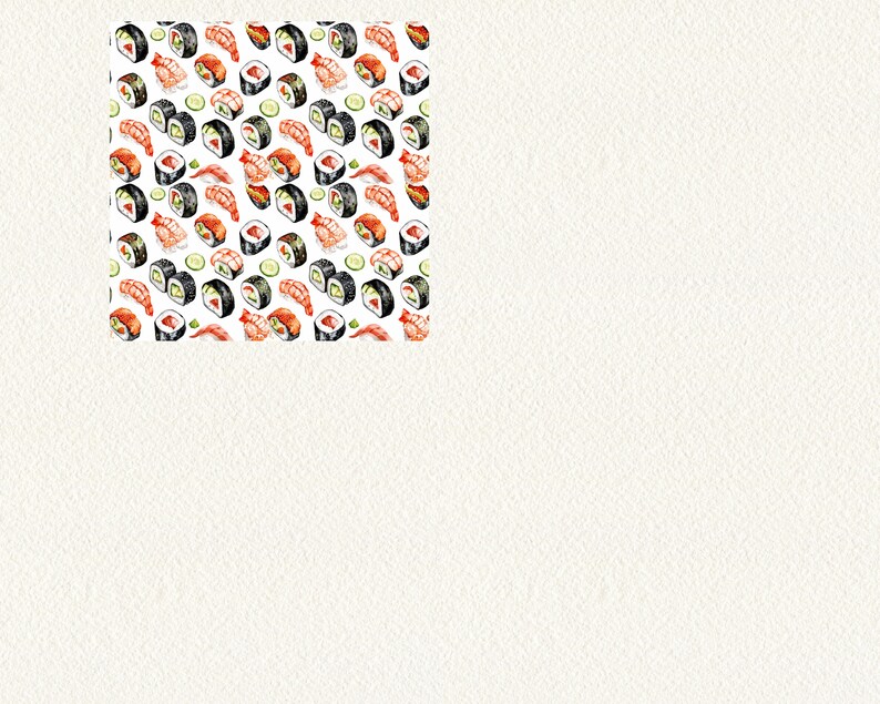 Sushi Sushi Pattern Seamless Digital Papers - Printable Scrapbook Paper ...