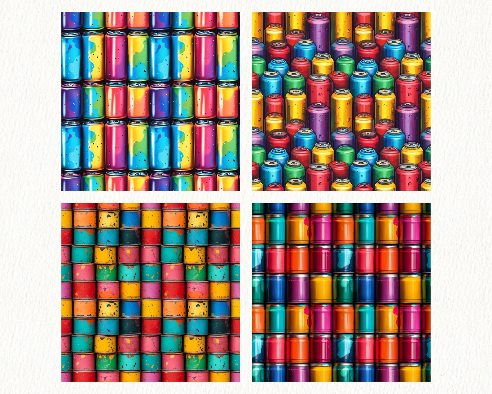 Rainbow Spray Paint Can Pattern Seamless Digital Papers - Printable ...
