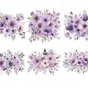 Purple Flowers Printable Clipart, Png Format, Transparent Background ...