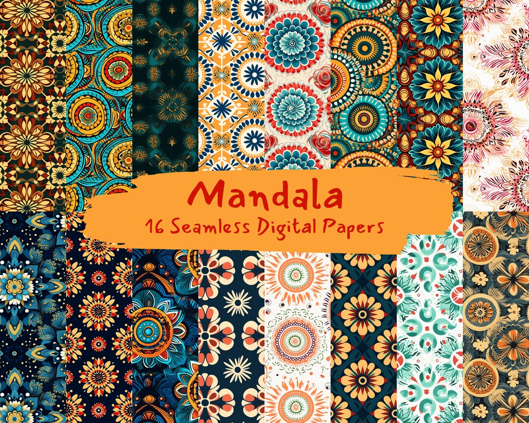 Mandala Pattern Seamless Digital Papers - Tile Patterns Printable ...