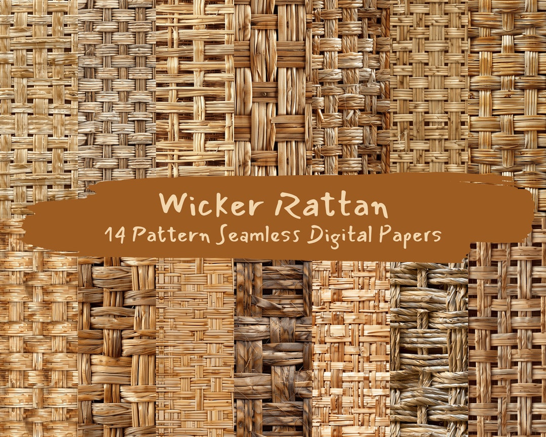 Wicker Rattan Pattern Seamless Digital Papers - Printable Scrapbook ...