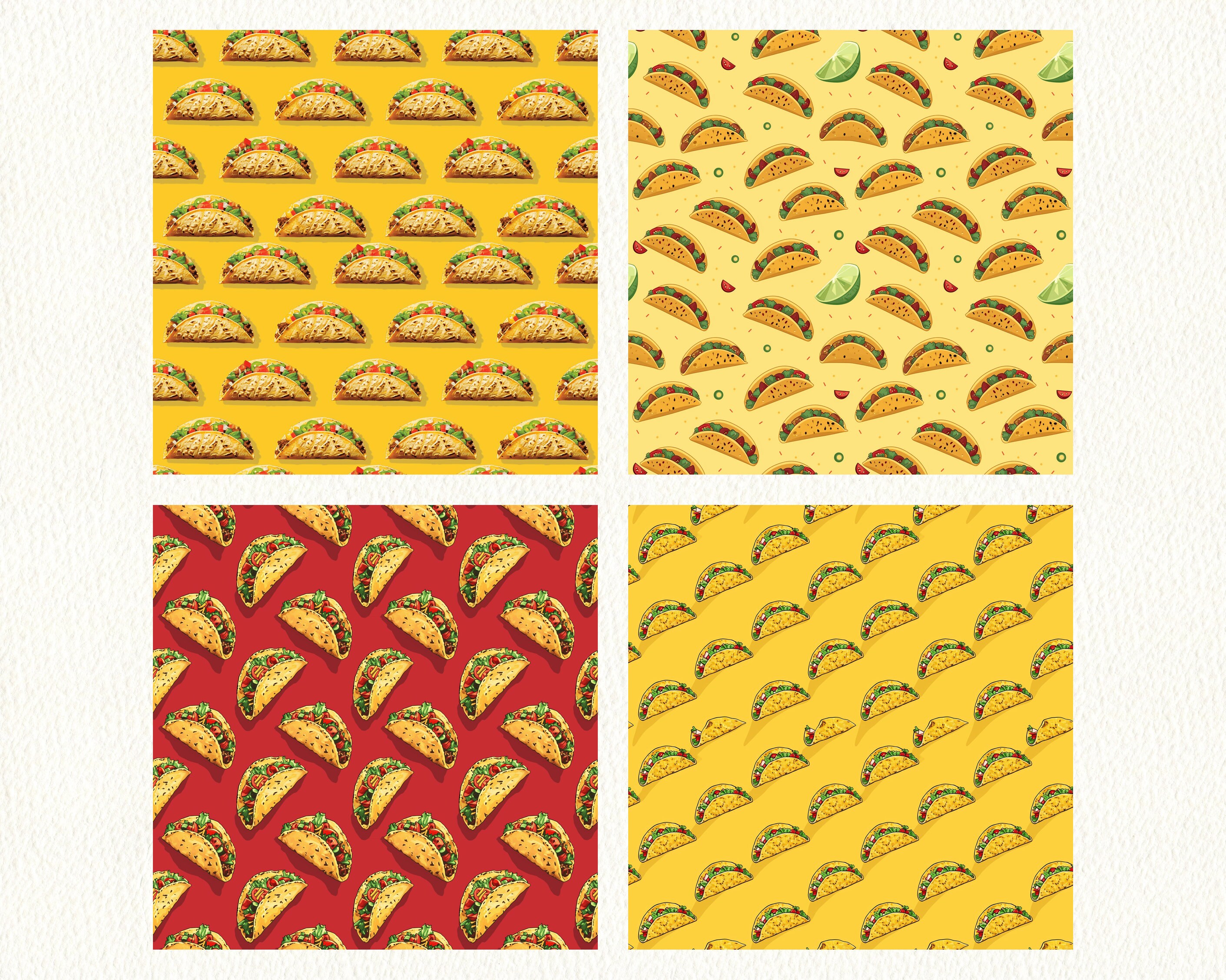 Taco Tuesday Pattern Seamless Digital Papers Printable Scrapbook Paper ...