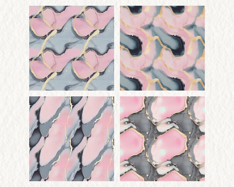 Gray Pink Marble Pattern Seamless Digital Papers - Printable Scrapbook ...