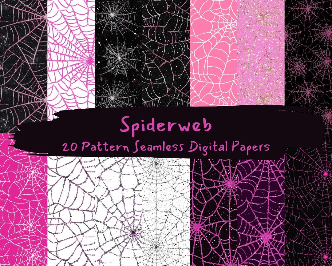 Spiderweb Pattern Seamless Digital Papers - Printable Scrapbook Paper ...