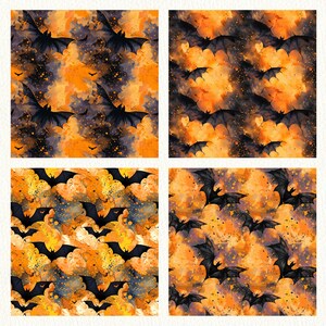 Splatter Bats Pattern Seamless Digital Papers - Printable Scrapbook ...