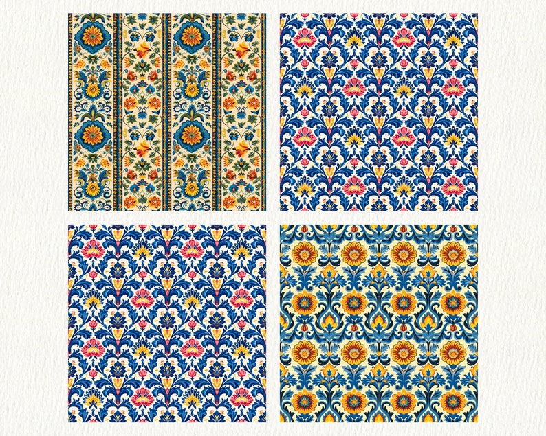 Ukrainian Folk Pattern Seamless Digital Papers - Printable Scrapbook ...