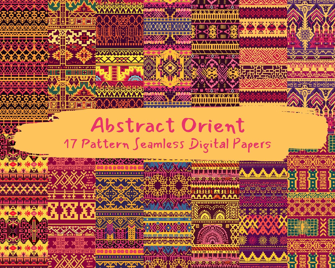 Abstract Orient Pattern Seamless Digital Papers - Printable Scrapbook ...