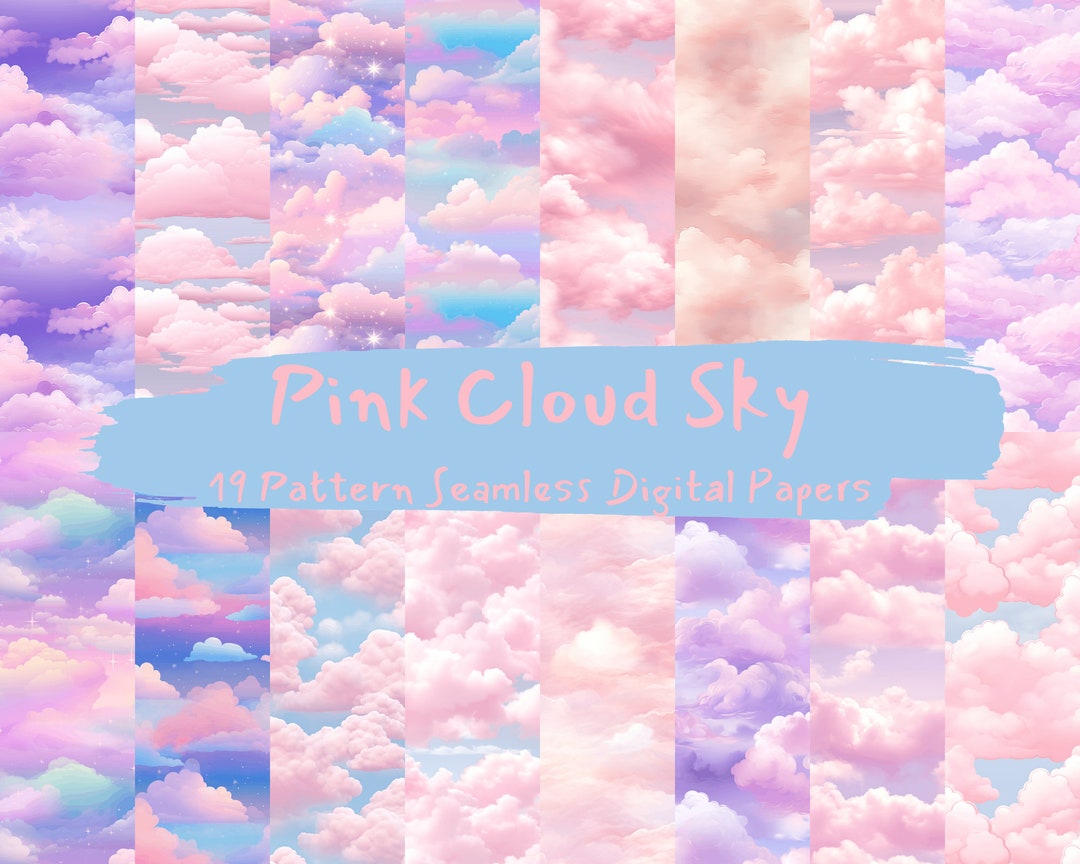 Pink Cloud Sky Pattern Seamless Digital Papers - Tile Patterns ...