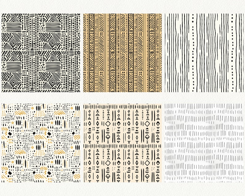 African Mudcloth Pattern Seamless Digital Papers Tile Patterns ...