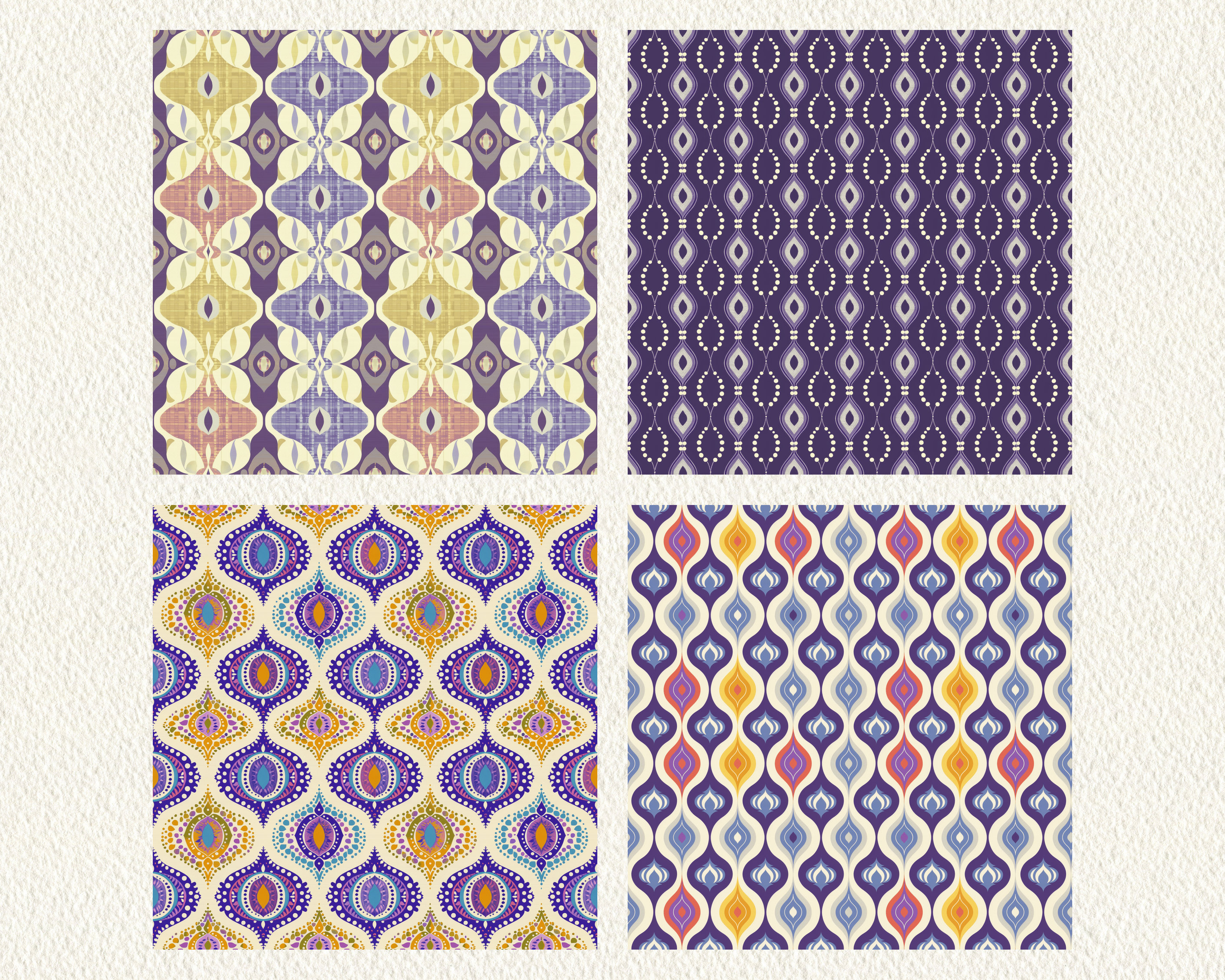 Raster Dots Ogee Pattern Seamless Digital Papers - Printable Scrapbook ...