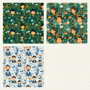 Father's Day Pattern Seamless Digital Papers - Printable Scrapbook ...