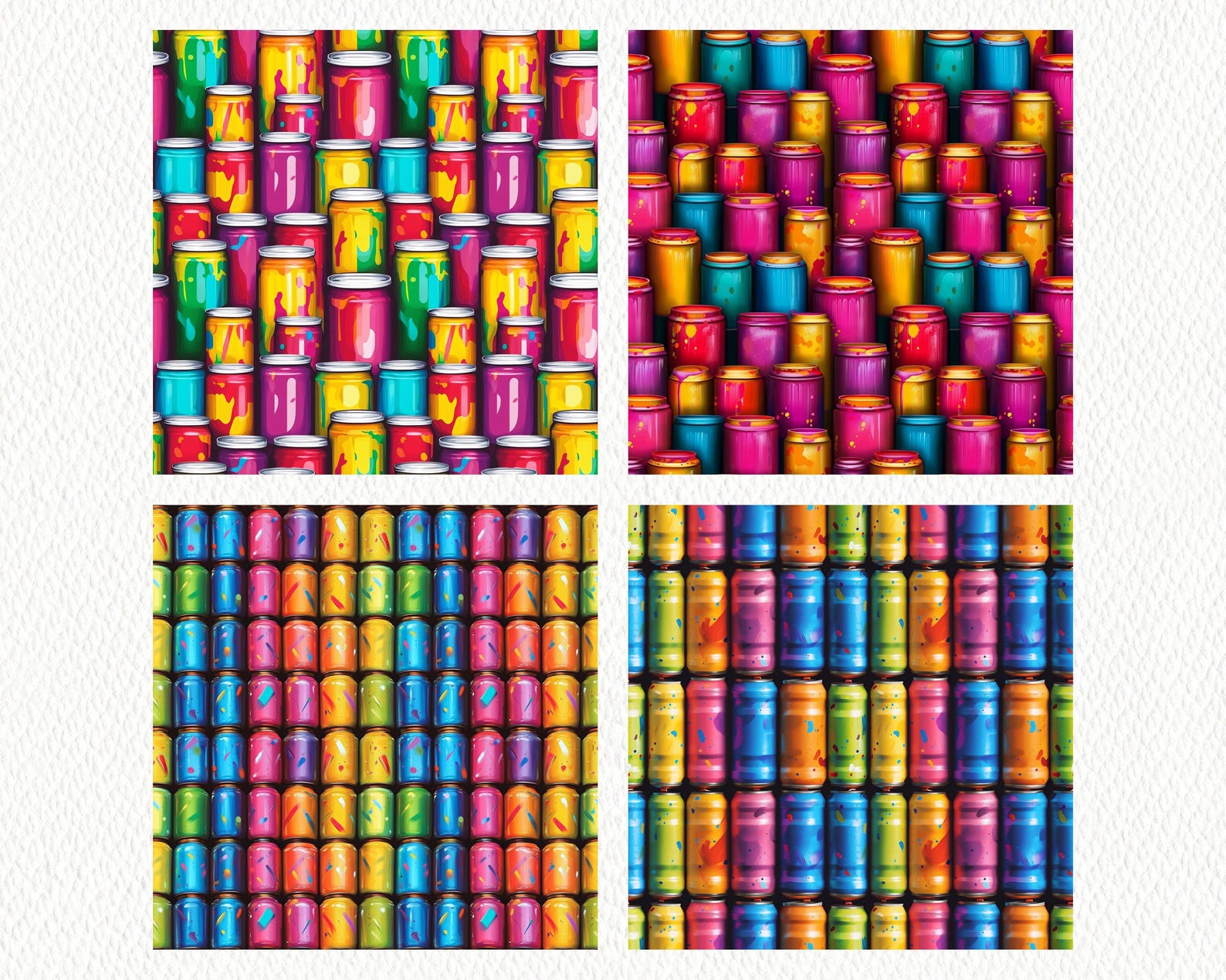Rainbow Spray Paint Can Pattern Seamless Digital Papers - Printable ...