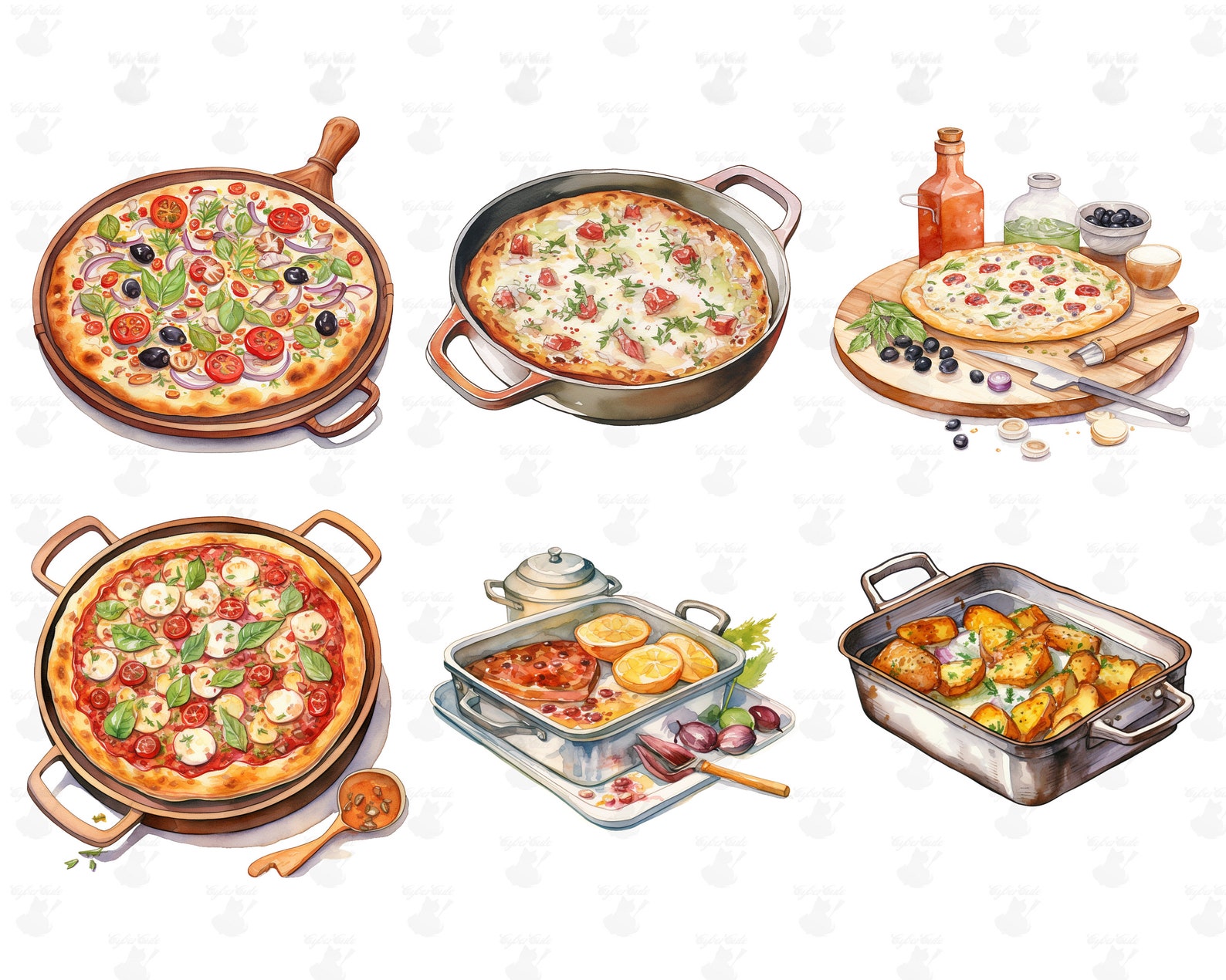 European Food Digital Printable Clip Art Graphics in PNG - Etsy