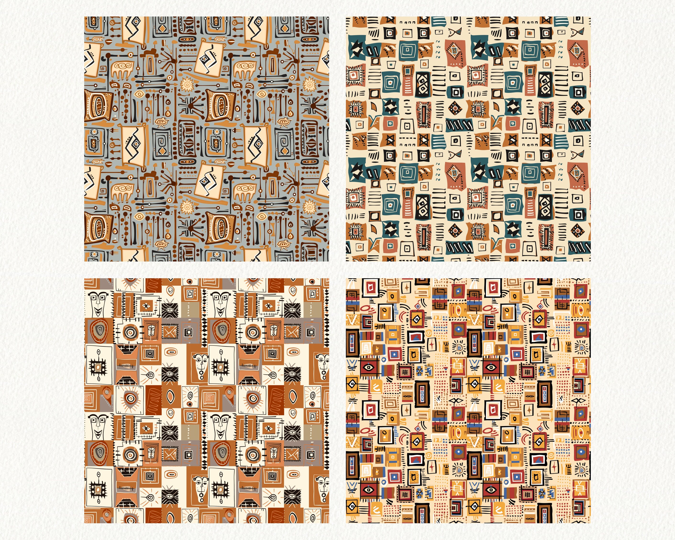 South African Art Pattern Seamless Digital Papers Printable Scrapbook ...