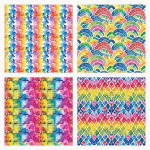 Rainbow Batik Pattern Seamless Digital Papers - Printable Scrapbook ...